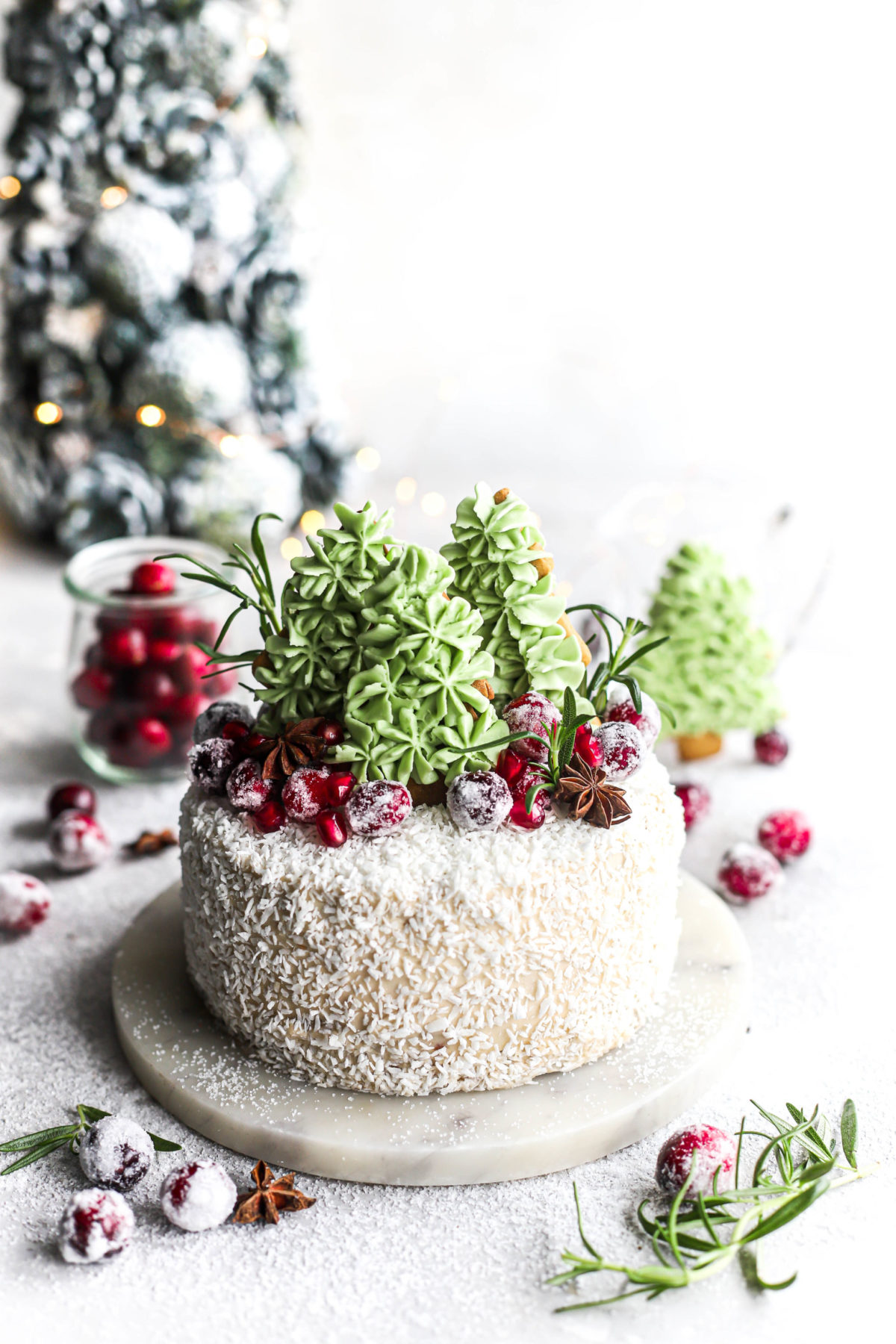 Coconut & Pistachio Christmas Cake