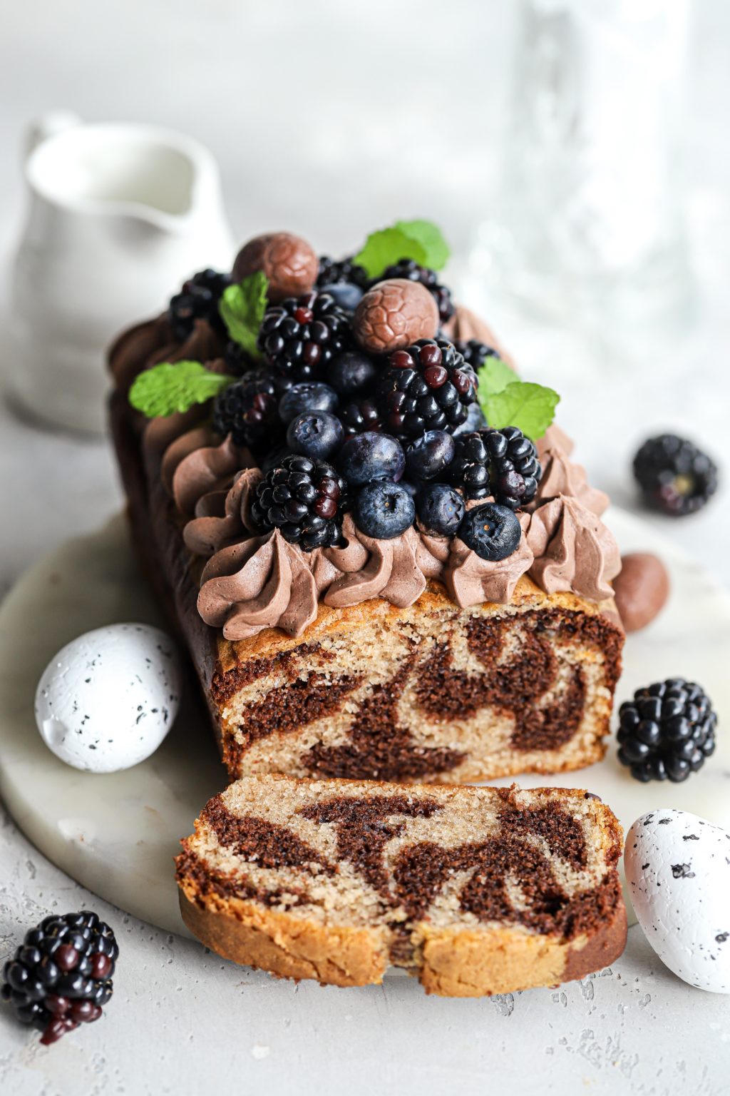 Chocolate Cinnamon Zebra Loaf Cake